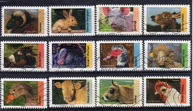 2017 - SÉRIE Les Animaux de la Ferme, timbres oblitérés lot 1 EUR 0,84 - PicClick FR